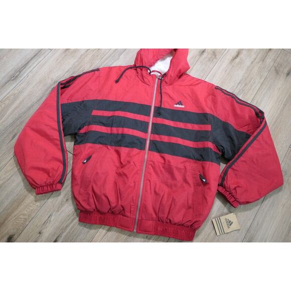 adidas | Jackets & Coats | Nwt Vintage 9s Adidas Moby Red Black Mens ...